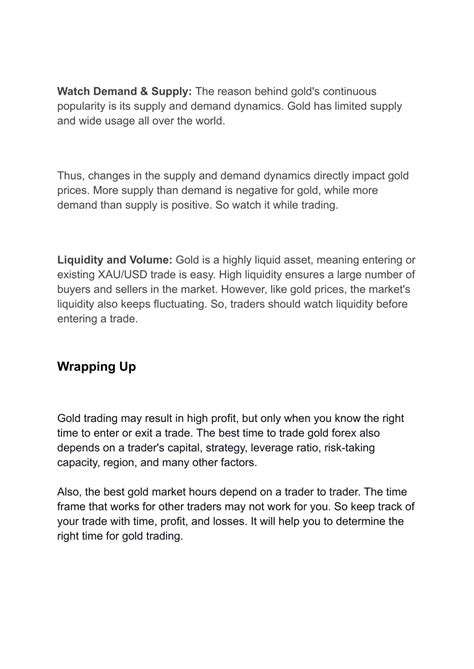 Ppt Beginner S Guide Best Time To Trade Gold Powerpoint Presentation