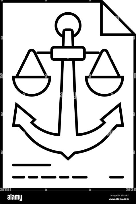 Maritime Law Regulations Line Icon Vector Illustration Stock Vector