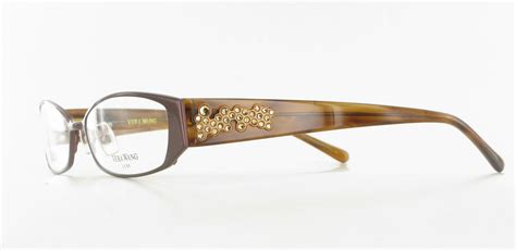 New Vera Wang Luxe Starlet Brown Eyeglasses Womens Rhinestone Eyeglass
