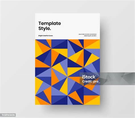깨끗한 모자이크 모양 브로셔 그림 현대 기업 표지 디자인 벡터 템플릿입니다 0명에 대한 스톡 벡터 아트 및 기타 이미지 0명 A4 용지 개념 Istock