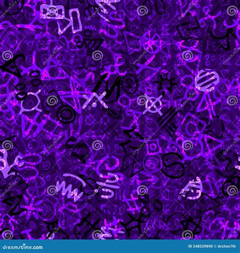 Runic Pattern Seamless Print Of Archaic Nordic Celtic Viking Rune Symbols Scandinavia