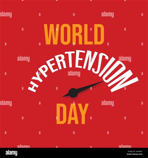 World Hypertension Day Template Design With Pulse Speedometer On Red