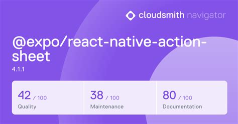 Exporeact Native Action Sheet 411 Npm Package Quality Cloudsmith Navigator
