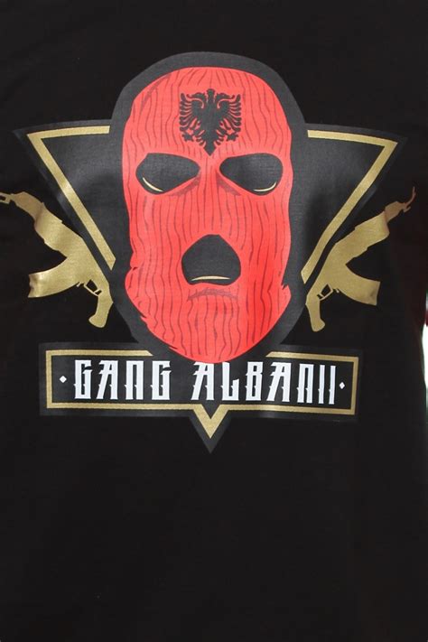 Koszulka T Shirt Gang Albanii Logo Black Red