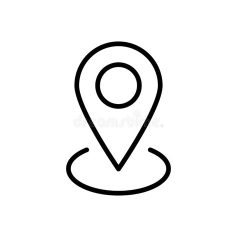 Map Pin Location Line Icon Vector Sign Marker Position GPS Stock Vector Illustration Of