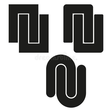 Abstract Interlocking Shapes Black Geometric Forms Modern Design