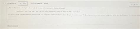 Solved 1 ﻿points Eppdiscmath5 83009let X ﻿be The Set