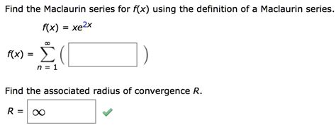 Find The Maclaurin Series For Fx Using The Definition Of A Maclaurin
