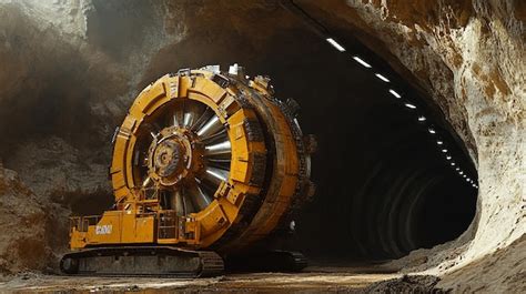 Premium Photo Tunnel Boring Machine Cutting Through Rock