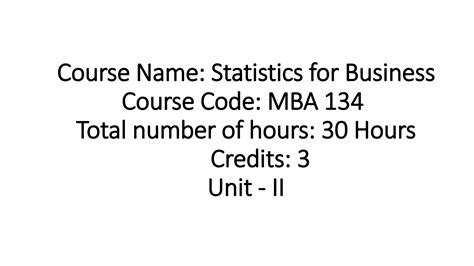 Probability Ppt For Statistics Unit 2 And 3 Pptx