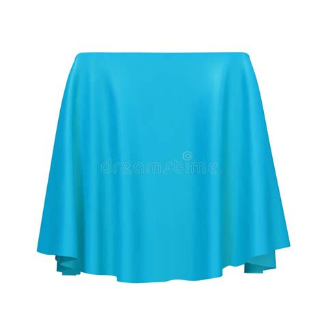 Blue Fabric Covering A Cube Or Rectangular Shape Stock Vector