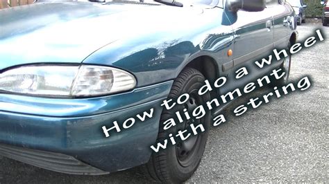 How to do a wheel alignment using a string - YouTube