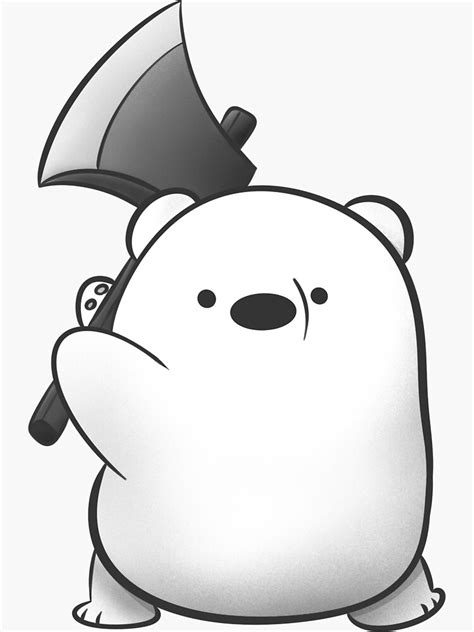 White Bear Iceberg Holding His Axe Sticker For Sale By Yokaifujin