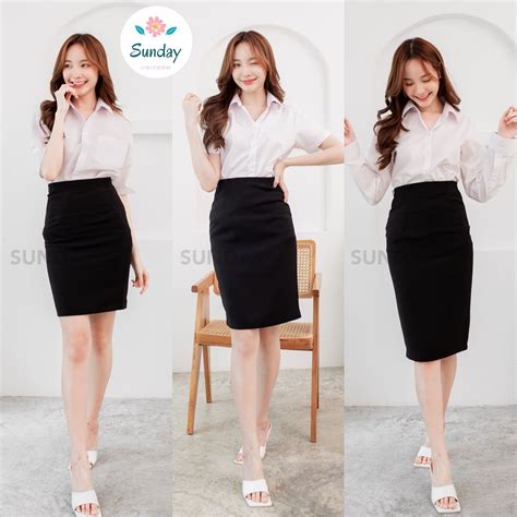 กระโปรงทรงเอสีดำผ้ายืดฮานาโกะผ่าหลัง ยาว20 22 24 26และยาว36 ใส่เรียนใส่