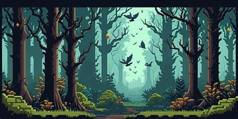 Premium Photo Ai Generated Ai Generative 8 Bit Abstract Forest Scene