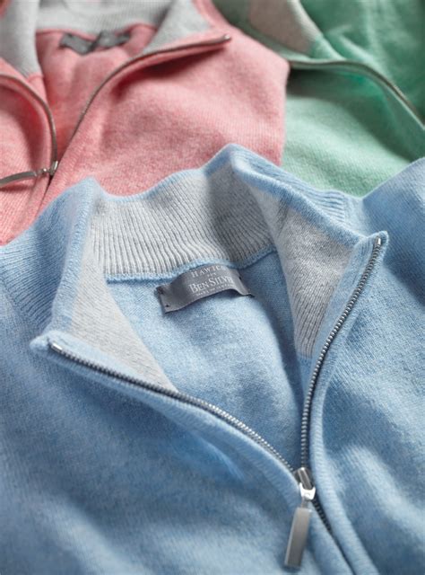 Cashmere Half Zip Sweaters The Ben Silver Collection