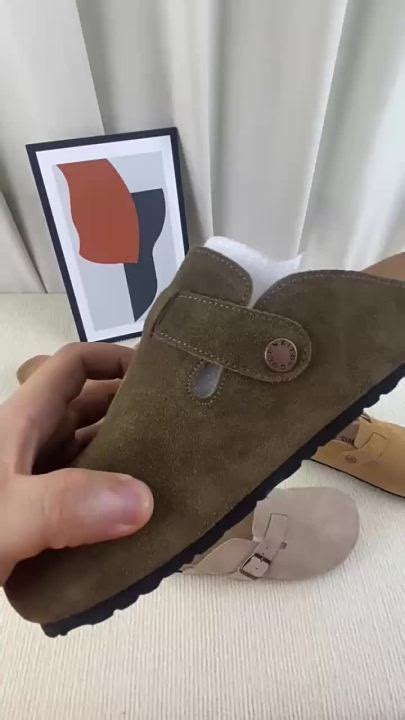 รุ่นหนังวัว ~ Birkenstocks พื้นไม้ก๊อกผู้หญิง 2023 รองเท้า Bocen ย้อน