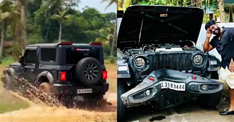 Mahindra Thar 4x4 Suv Drifting Stunt In Kerala Goes Wrong Heres The