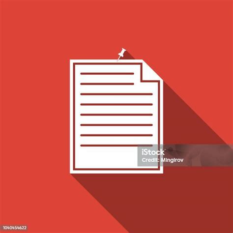 참고 종이 고정 푸시버튼 아이콘 긴 그림자와 격리 메모 종이 서명 평면 디자인입니다 벡터 일러스트 레이 션 0명에 대한 스톡