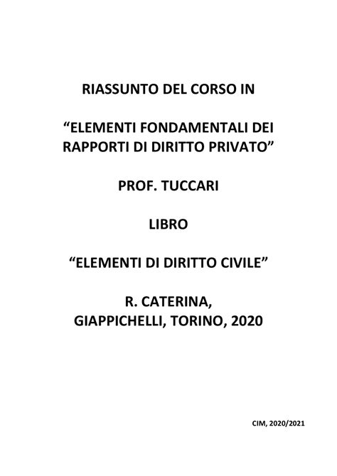 Riassunto Diritto Privato Docsity