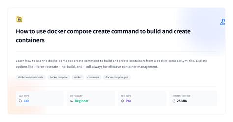 Docker Compose 로 컨테이너 생성 Docker Compose Create 명령어 사용법 예시 튜토리얼 Labex