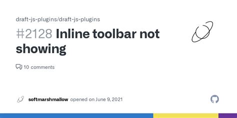 Inline Toolbar Not Showing · Issue 2128 · Draft Js Pluginsdraft Js Plugins · Github