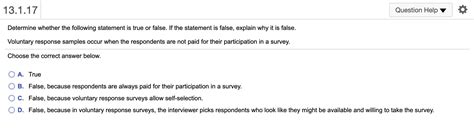 solved 13 1 11 question help determine whether the following