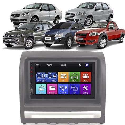 Central Multimídia Mp5 7 Fiat Palio Siena Idea Strada Câmera De Ré Ecarshop