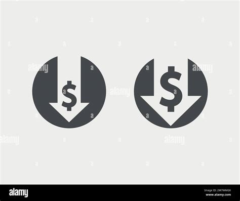 Icono De Reducción De Costos Aislado Sobre Fondo Blanco Ilustración