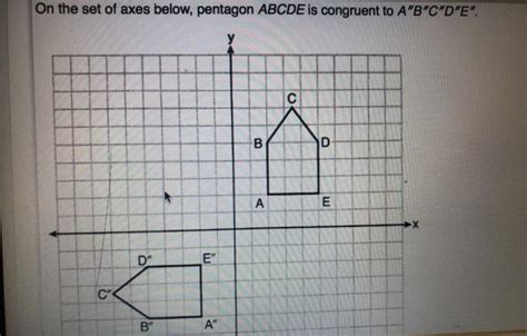 Solved On The Set Of Axes Below Pentagon ABCDE Is Congruent Chegg