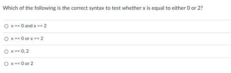 Solved Which Of The Following Is The Correct Syntax For Chegg Com