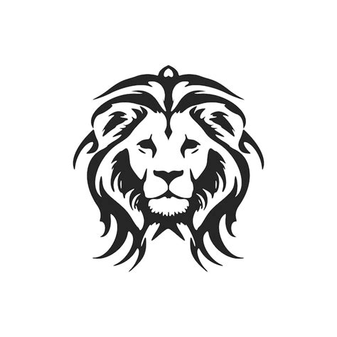 Premium Vector A Graceful Black White Logo Of The Lion Isolated