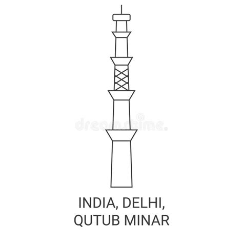 Vector Qutub Minar Qutab Minar Qutb Minar Hand Drawn Touristic