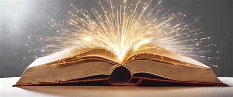 Open Book With Light Emitting From Itcreated With The Help Of Artificial Intelligence Stock