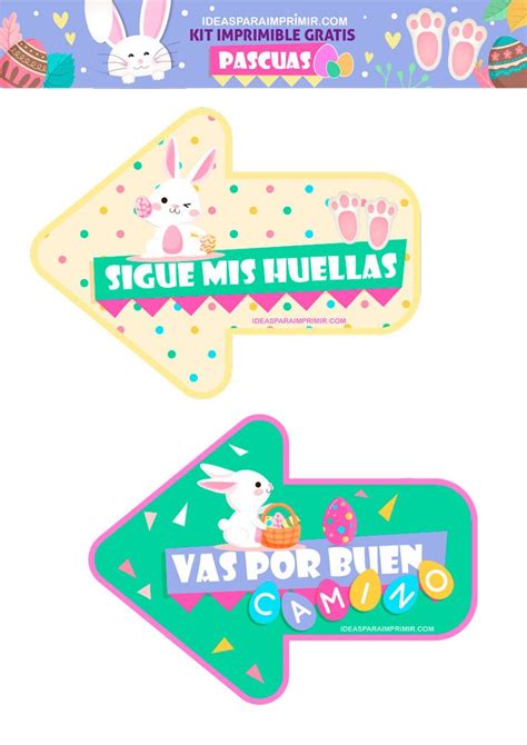 Kit De Pistas Del Conejo De Pascua Con Flechas Busqueda Del Huevo De