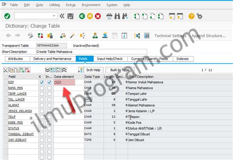 TCODE SE11 CREATE DATA ELEMENT ILMUPROGRAM COM