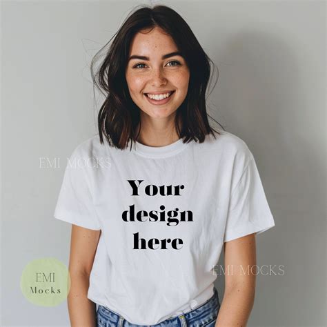 Bella Canvas 3001 White Mockup Trendy Mock Up Simple Blank Tshirt