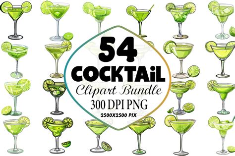 Watercolor Cocktail Clipart Png Bundle Graphic By Regulrcrative
