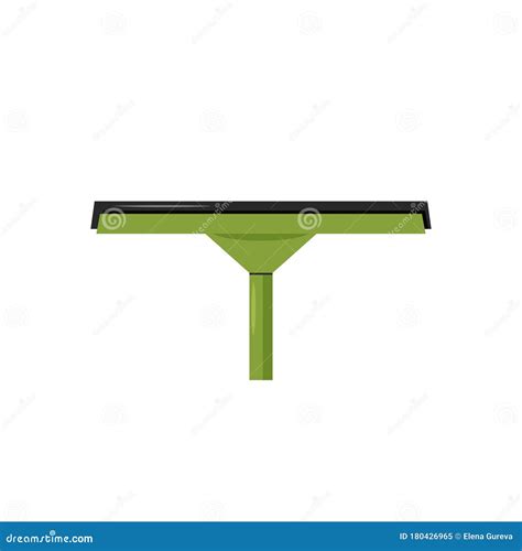 Vector Illustration Green Rubber Window Glass Squeegee Cleaner