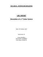SYSC LAB REPORT Docx SYSC B SYSTEMS AND SIMULATION LAB REPORT Simulation Of A