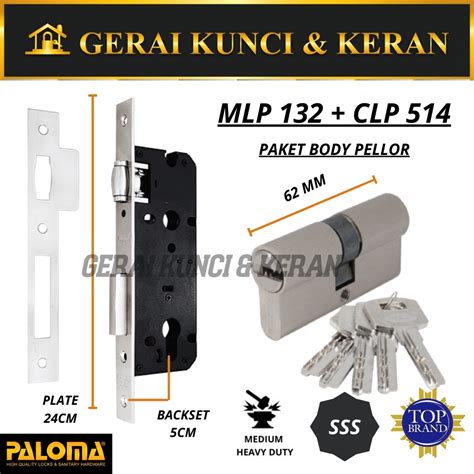 Jual Paloma Mlp 132 Clp 514 Mortise Lock Set Cylinder Body Slot Kunci