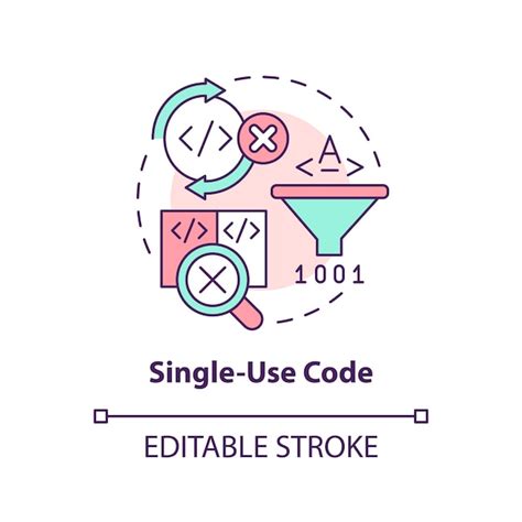 Premium Vector Singleuse Code Concept Icon