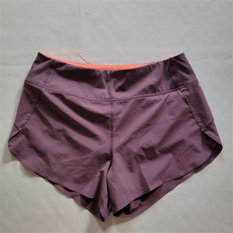 Athleta Shorts Athleta Run With It 3 Short Purple Coral Zipper Pocket Womans Size Small