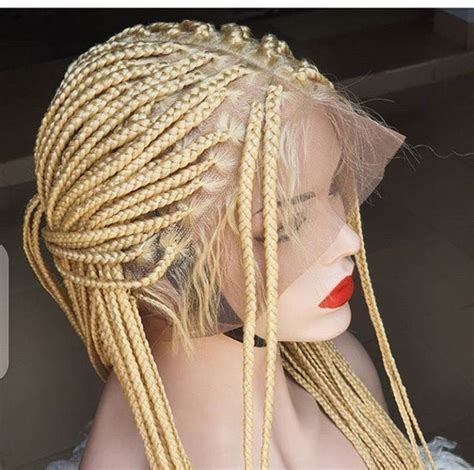 Blonde Full Lace Knotless Box Braid Wig For Black Women Braided Wigs