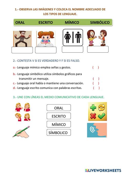 Tipos De Lenguaje Exercise Tipos De Lenguaje Practicas Del Lenguaje