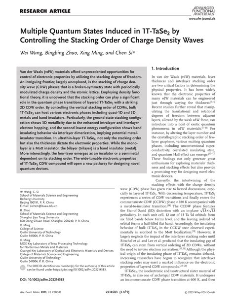 Multiple Quantum States Induced In Ttase By Controlling The Stacking
