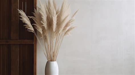 Premium Ai Image A White Vase With A Bunch Of Pampas Grass In It