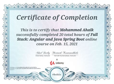 Mohammed Ahaik On Linkedin Udemy Angular Springboot