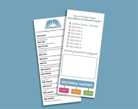 Doctrinal Mastery Latter Day Saint Seminary Bookmark Dandc Part 1 And 2 Etsy