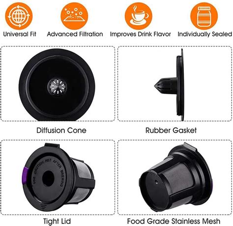 Paquete De 7 Tazas De Filtro Reutilizables Para Cafeteras Keurig 2 0 Y